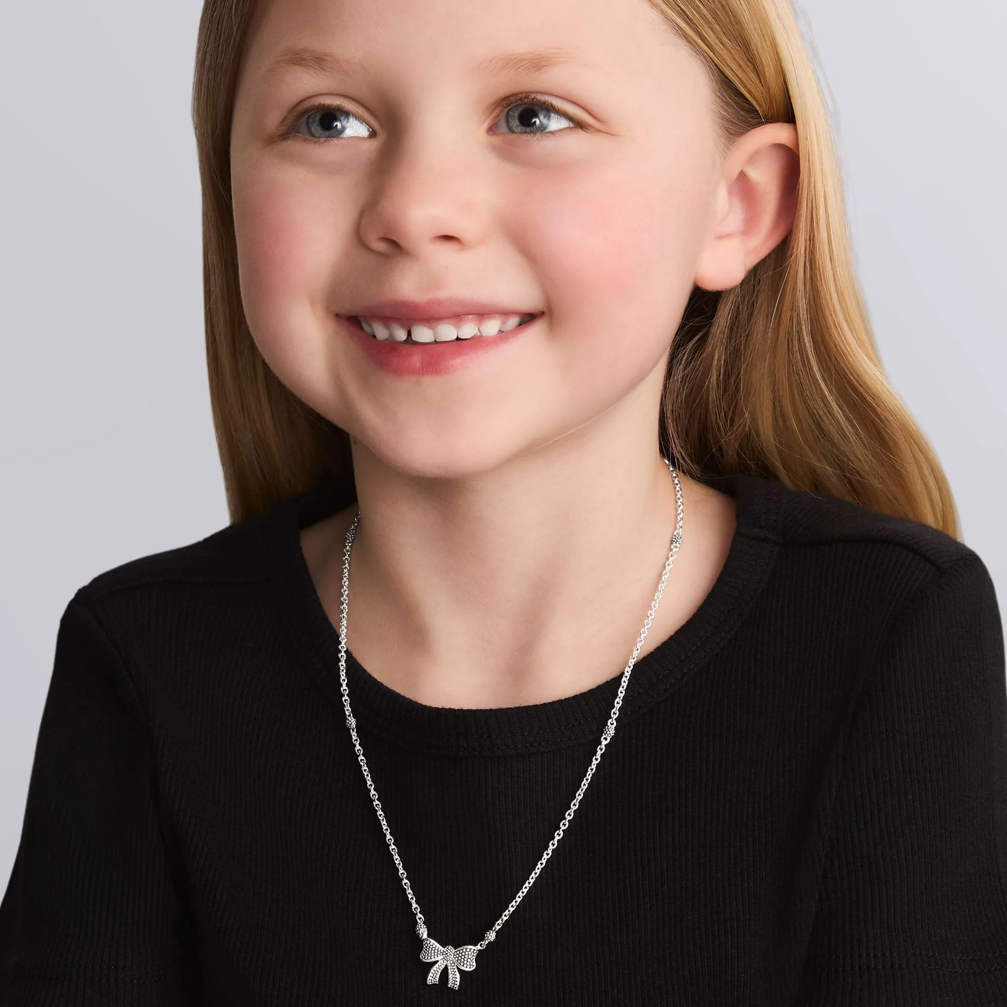 Kinder Childs First Caviar Bow Necklace - LAGOS